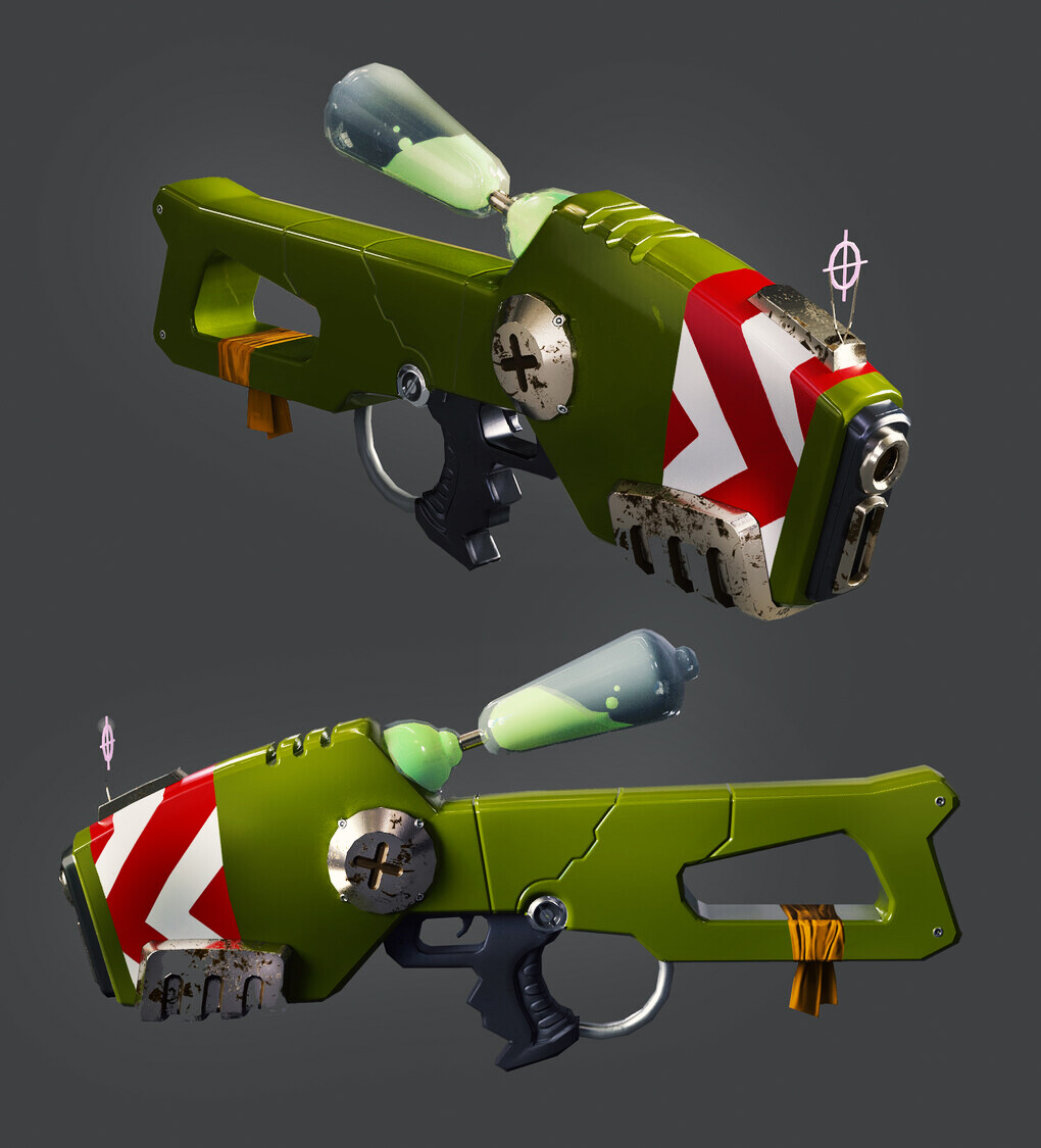 Artstation Low Poly Gun 3d Model