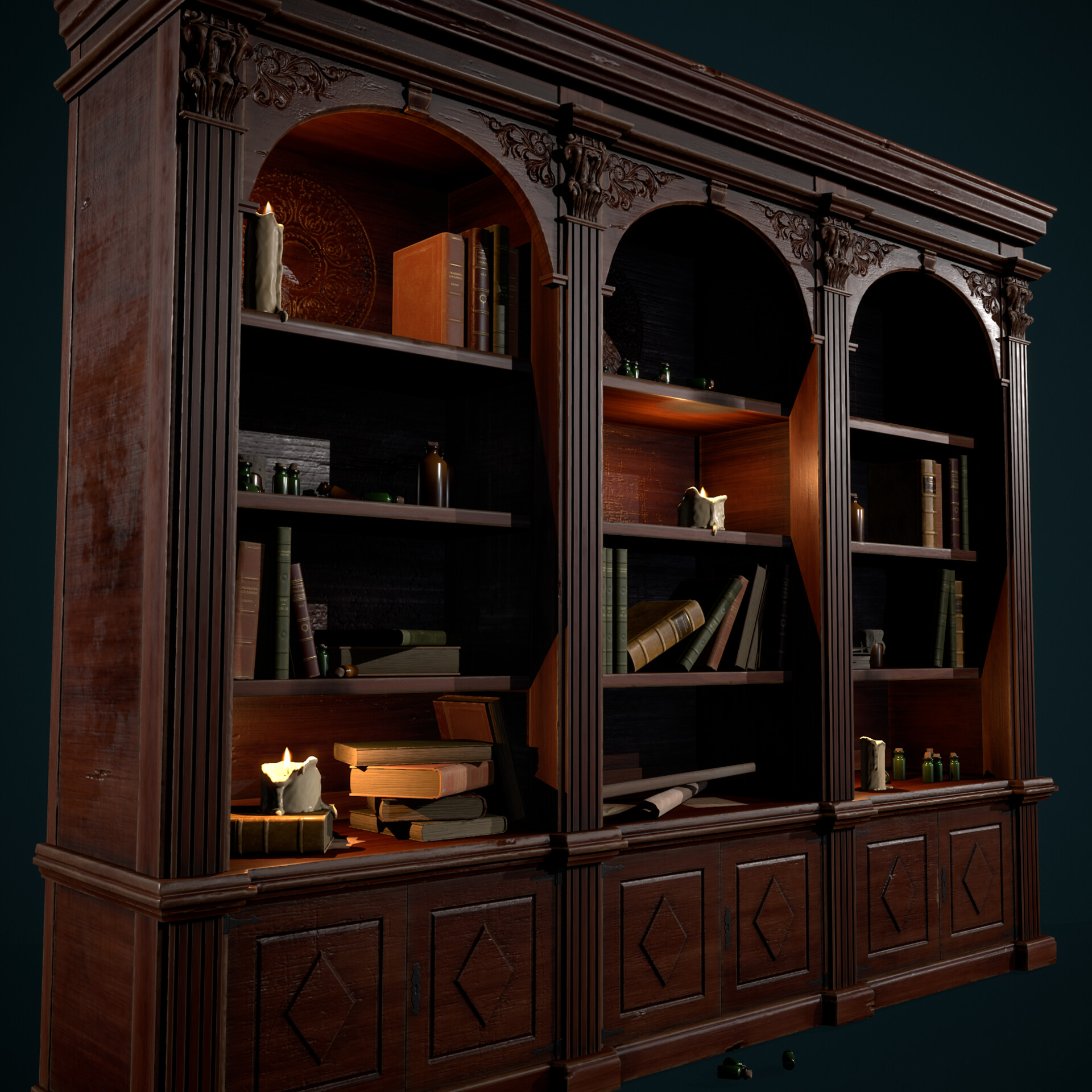 ArtStation - Victorian bookshelf
