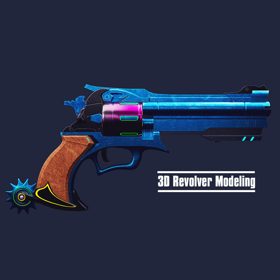 ArtStation - 3D Pistol Revolver Modeling and Texturing