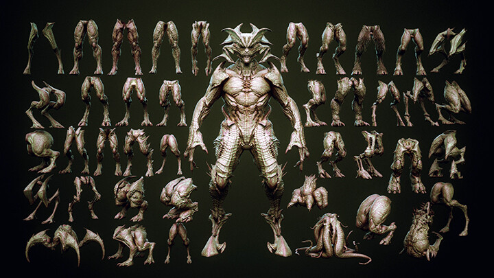 ArtStation - DEMON part 4: 40 Legs with Blendshapes