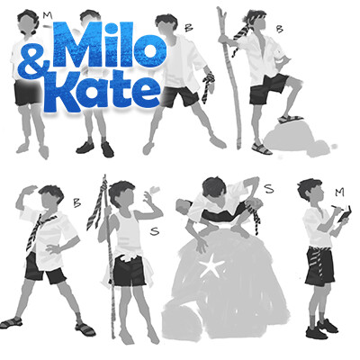 ArtStation - Milo & Kate - Milo character & activity sketches