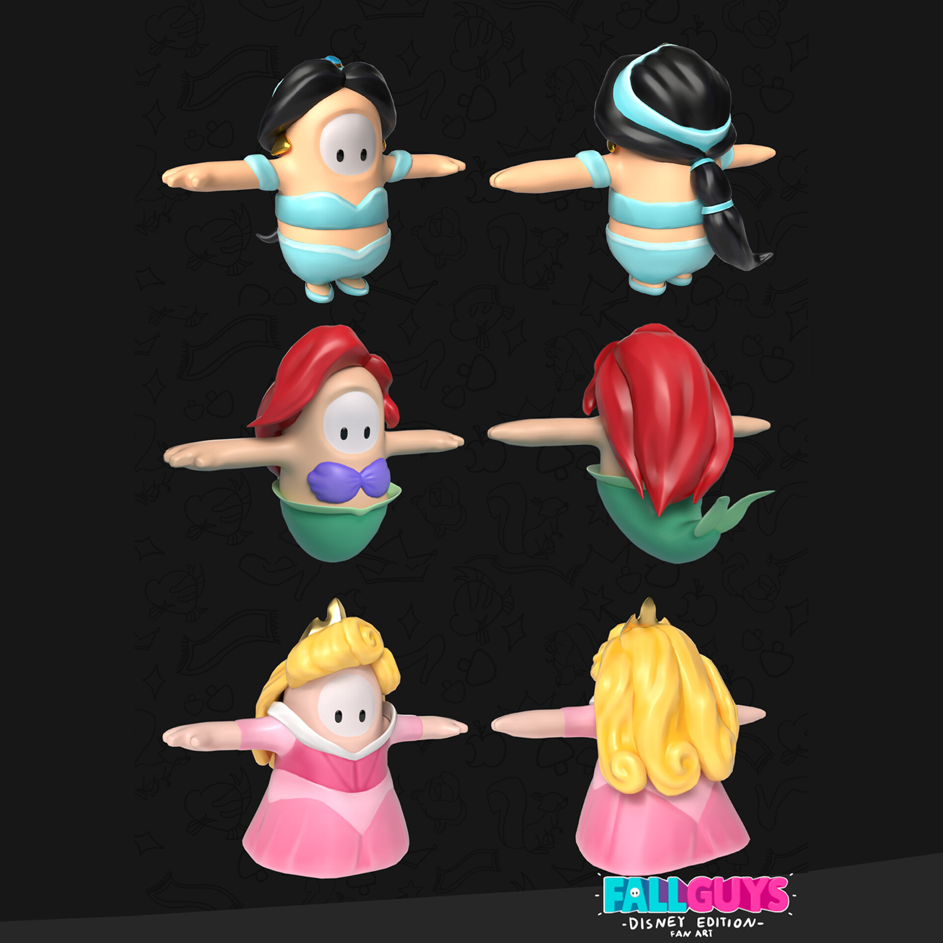 ArtStation - Fall Guys X Disney Princess Skin