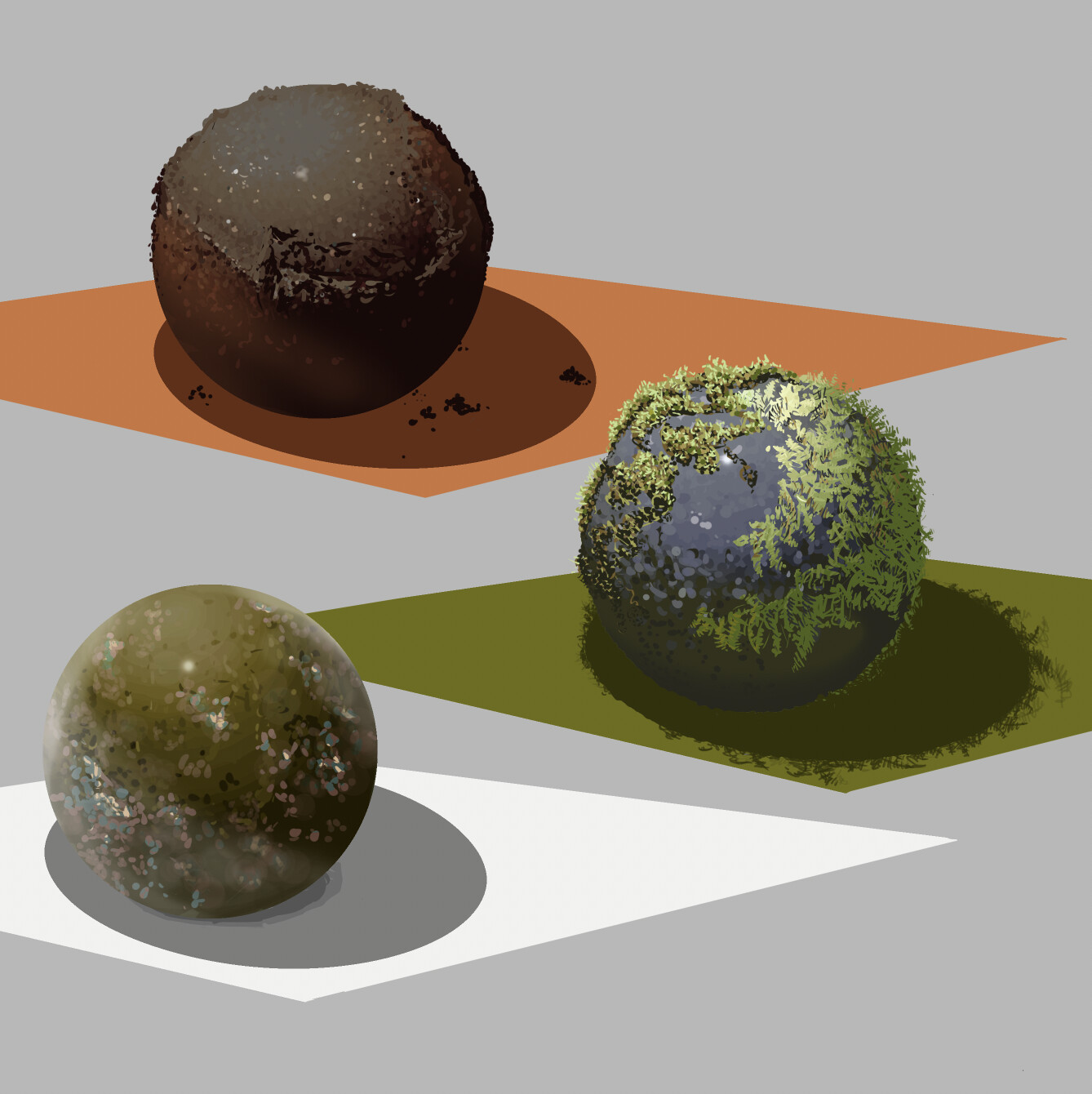 ArtStation - Material Study: Grounds, Copper, and Moss