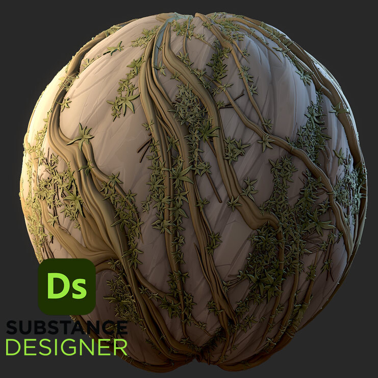 ArtStation - Stylized Rock and Roots - Substance 3D Designer