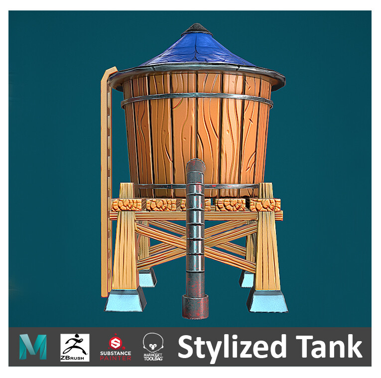 ArtStation - stylized water tank