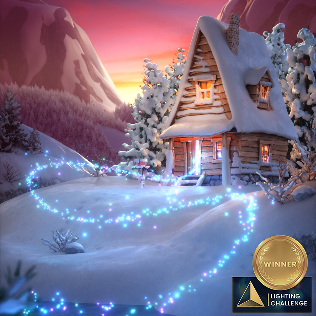 ArtStation - Winter Cabin - Will-o'-the-wisp