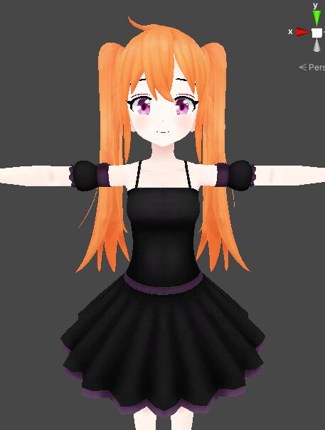 ArtStation - Twintail Girl(VRC, VTuber Avatar, ToonRender)