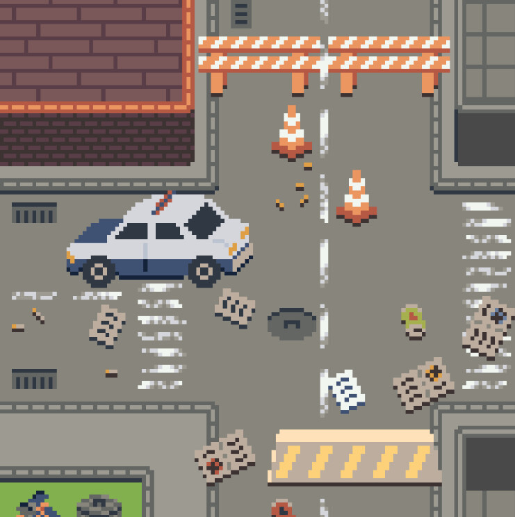 ArtStation - Topdown post-apocalyptic scenery