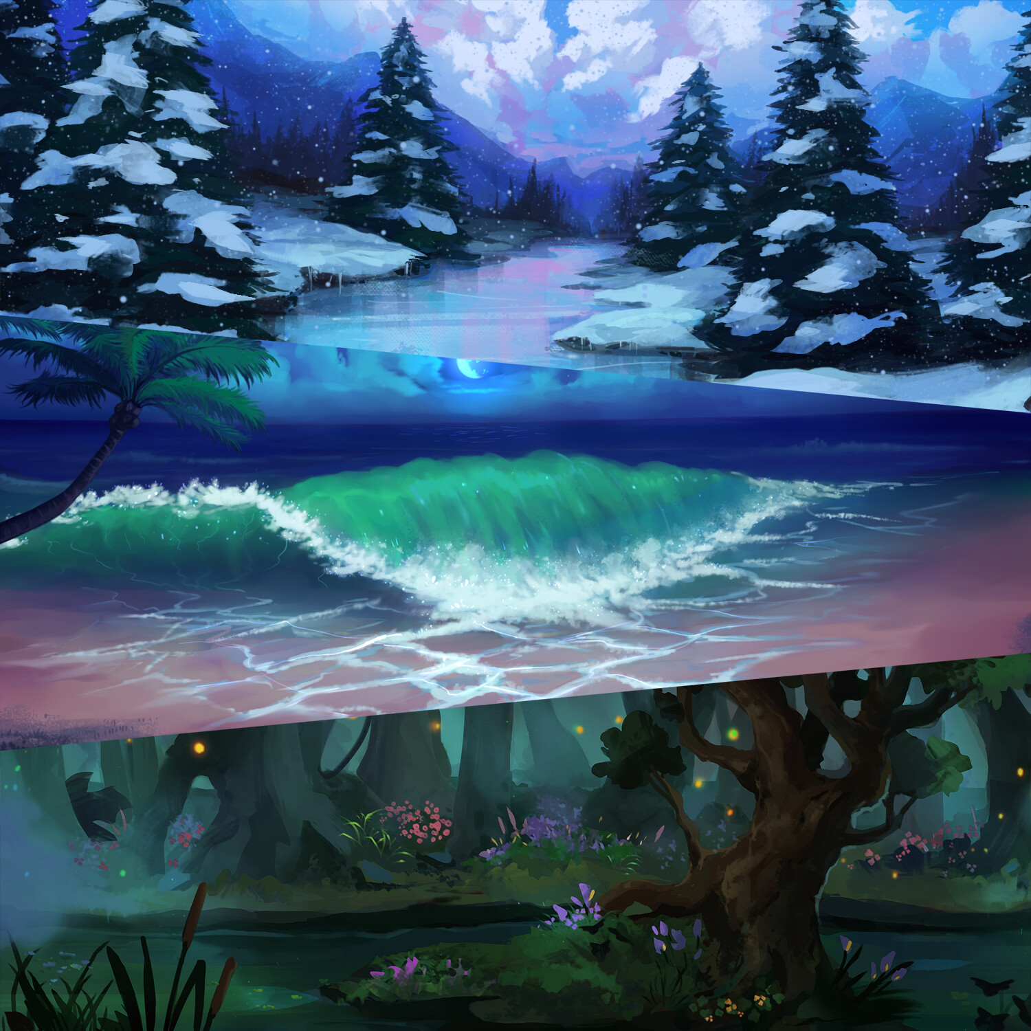 ArtStation - Background illustrations for browser game II.