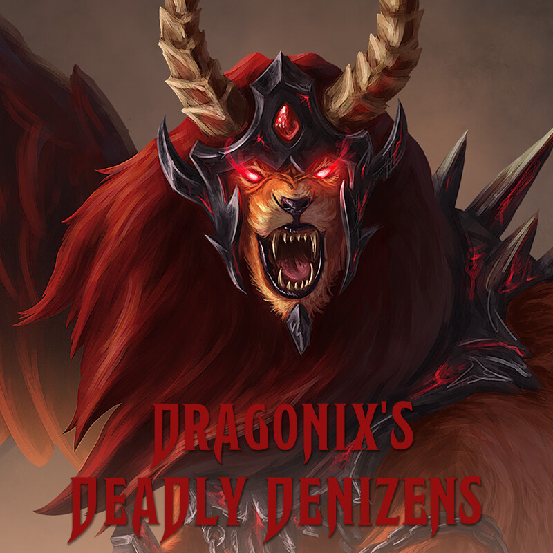 ArtStation - Infernal Androsphinx - Dragonix's Deadly Denizens