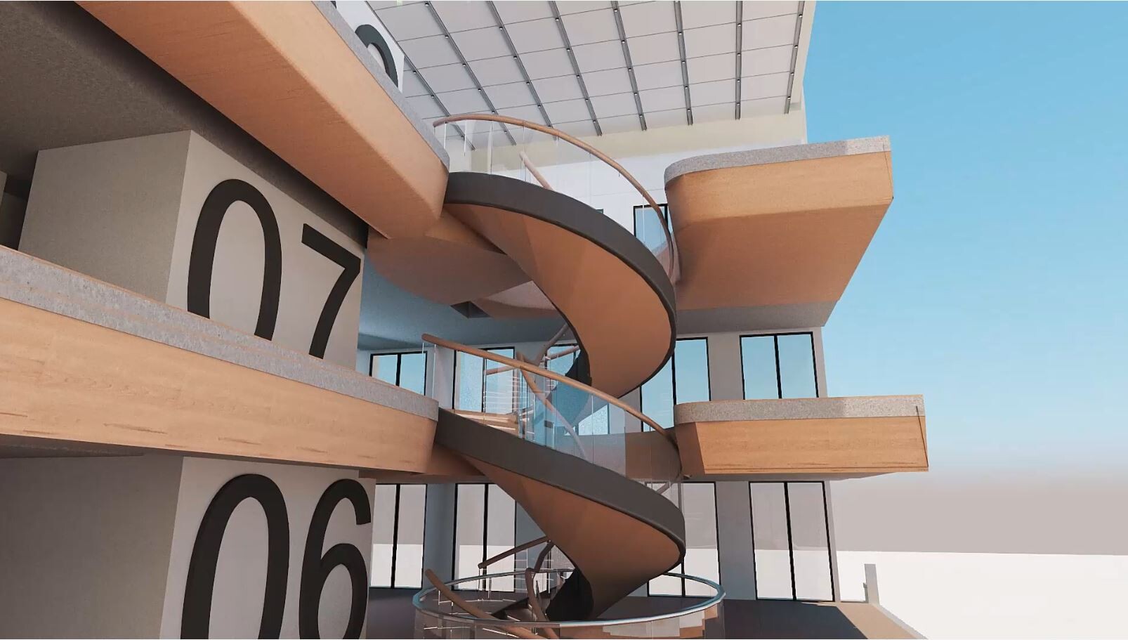 ArtStation - KKR OFFICE STAIRCASE FIT OUT