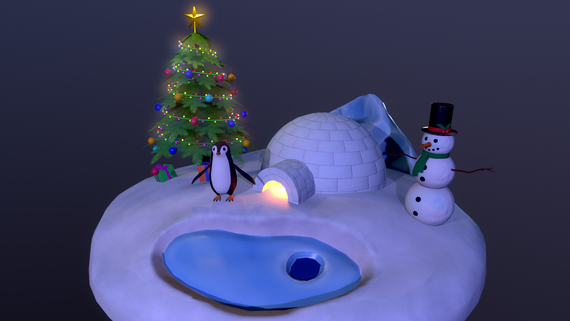 ArtStation - Winter Island 3D Diorama