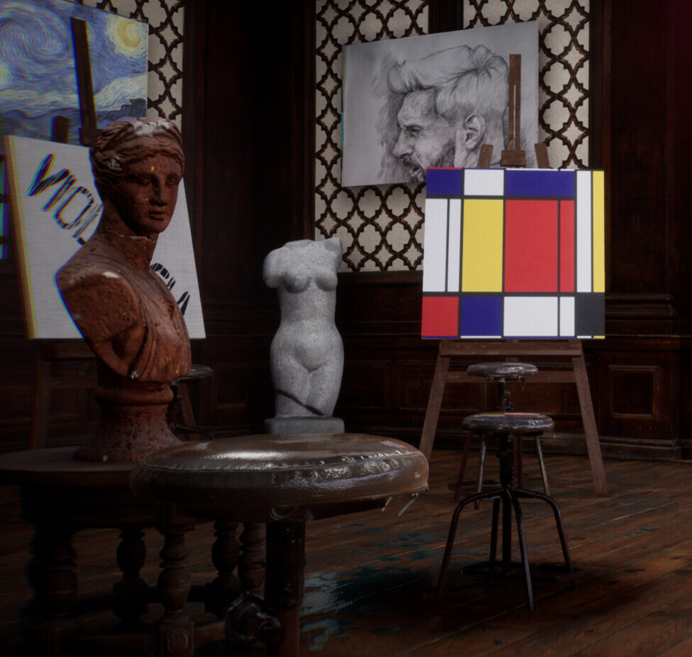 ArtStation - Virtual Set for Painting Studio