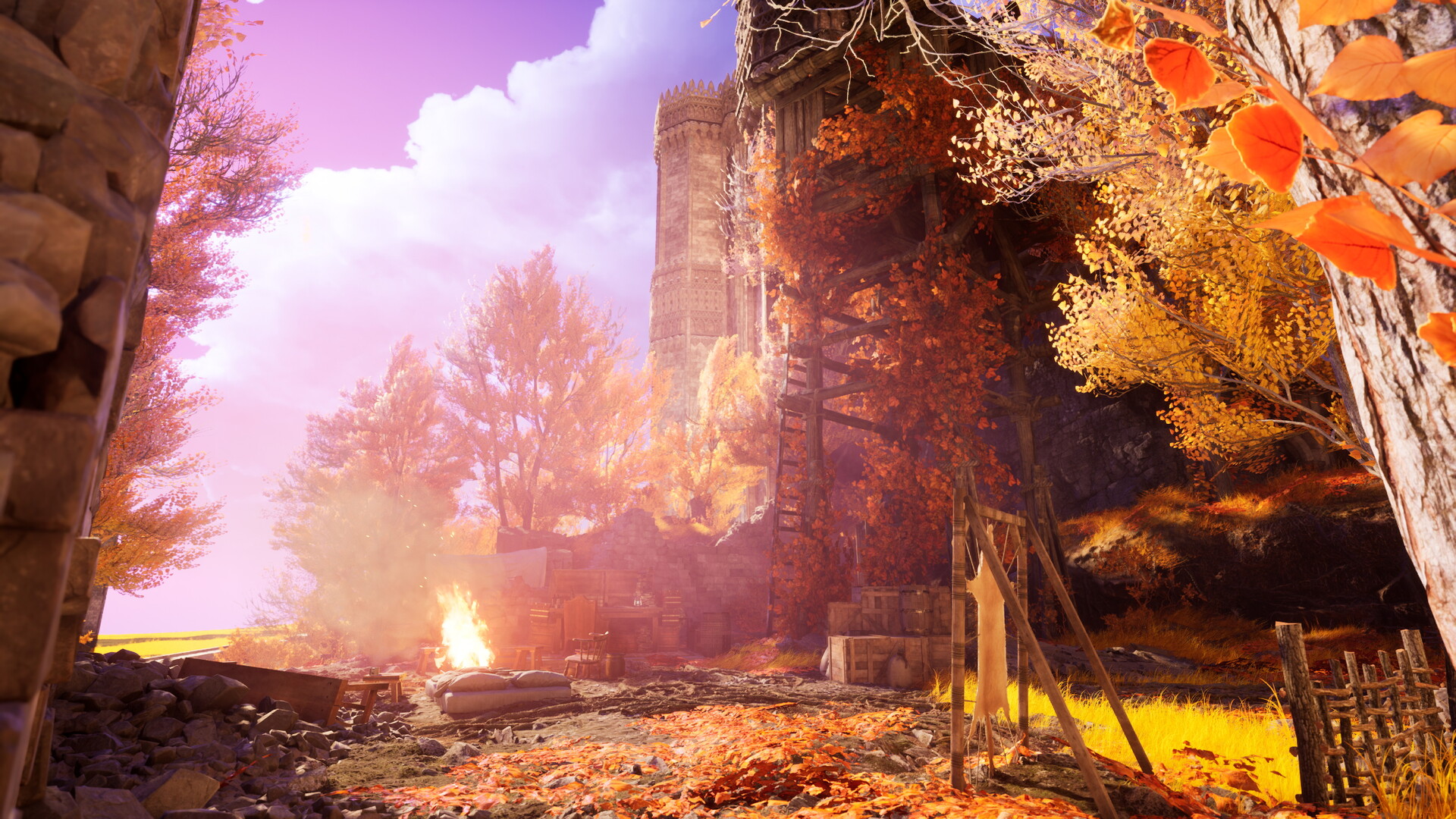 ArtStation - Autumnal Rise - Courtyard Encampment #1