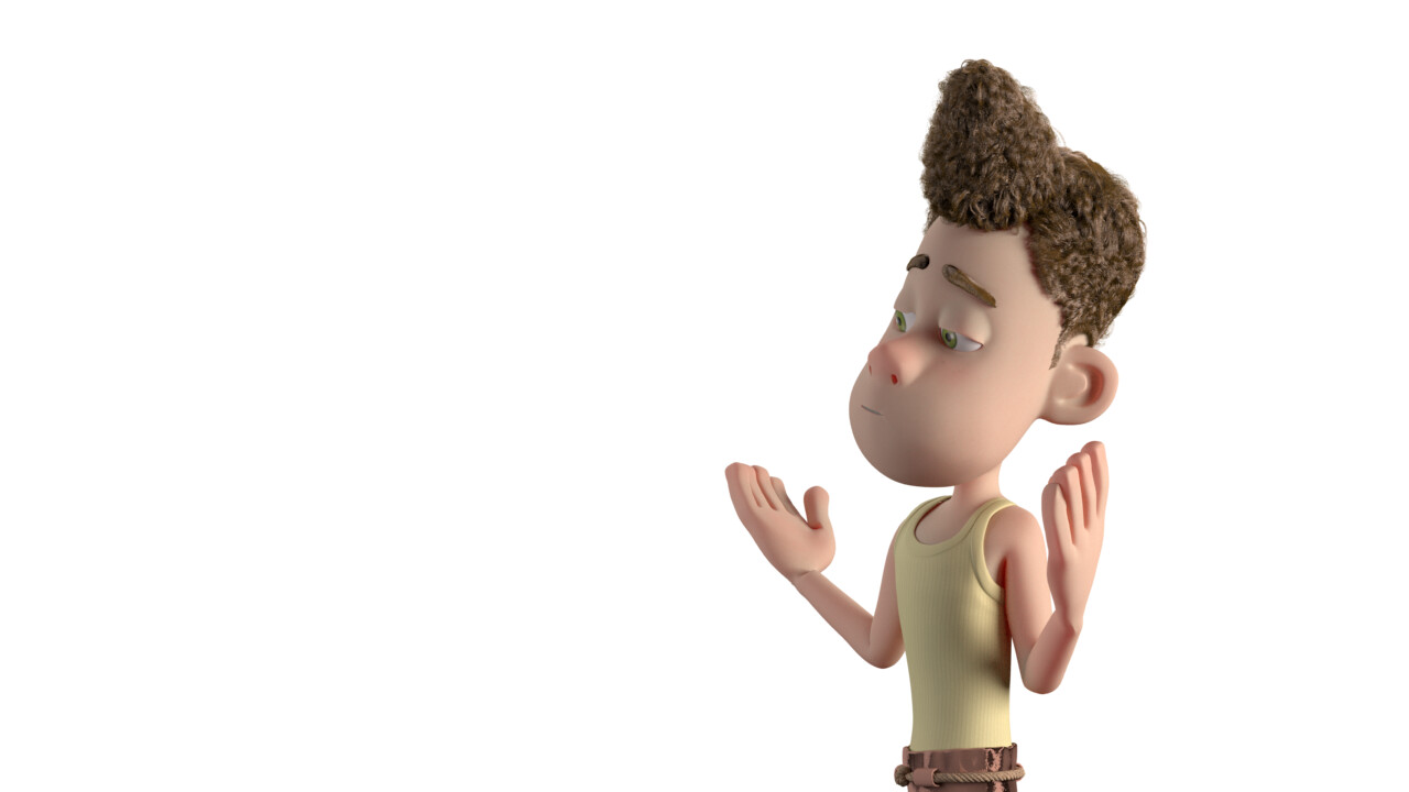 ArtStation - Luca Movie - Alberto - 3D Model - Hair