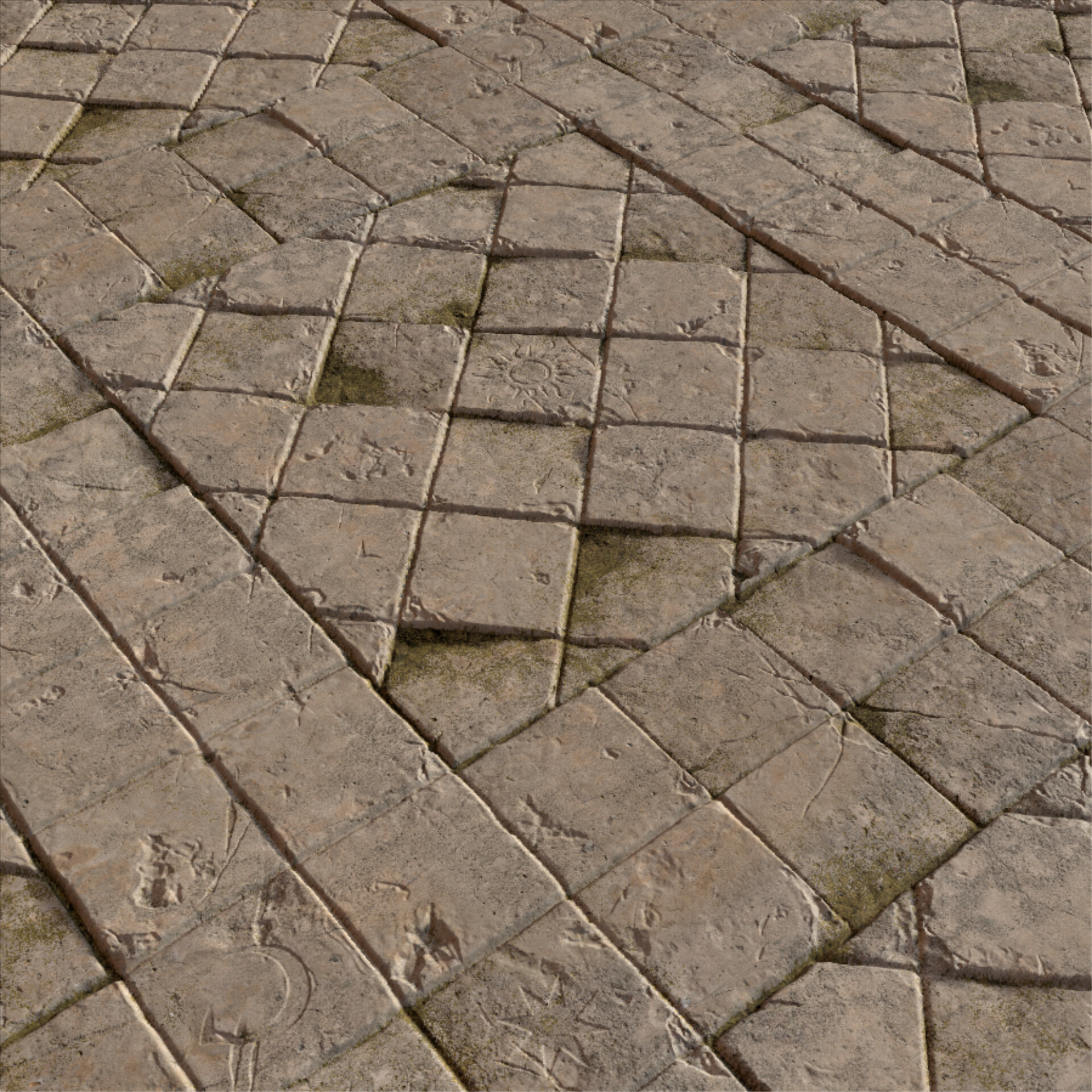 ArtStation - Damaged Stone Tiles