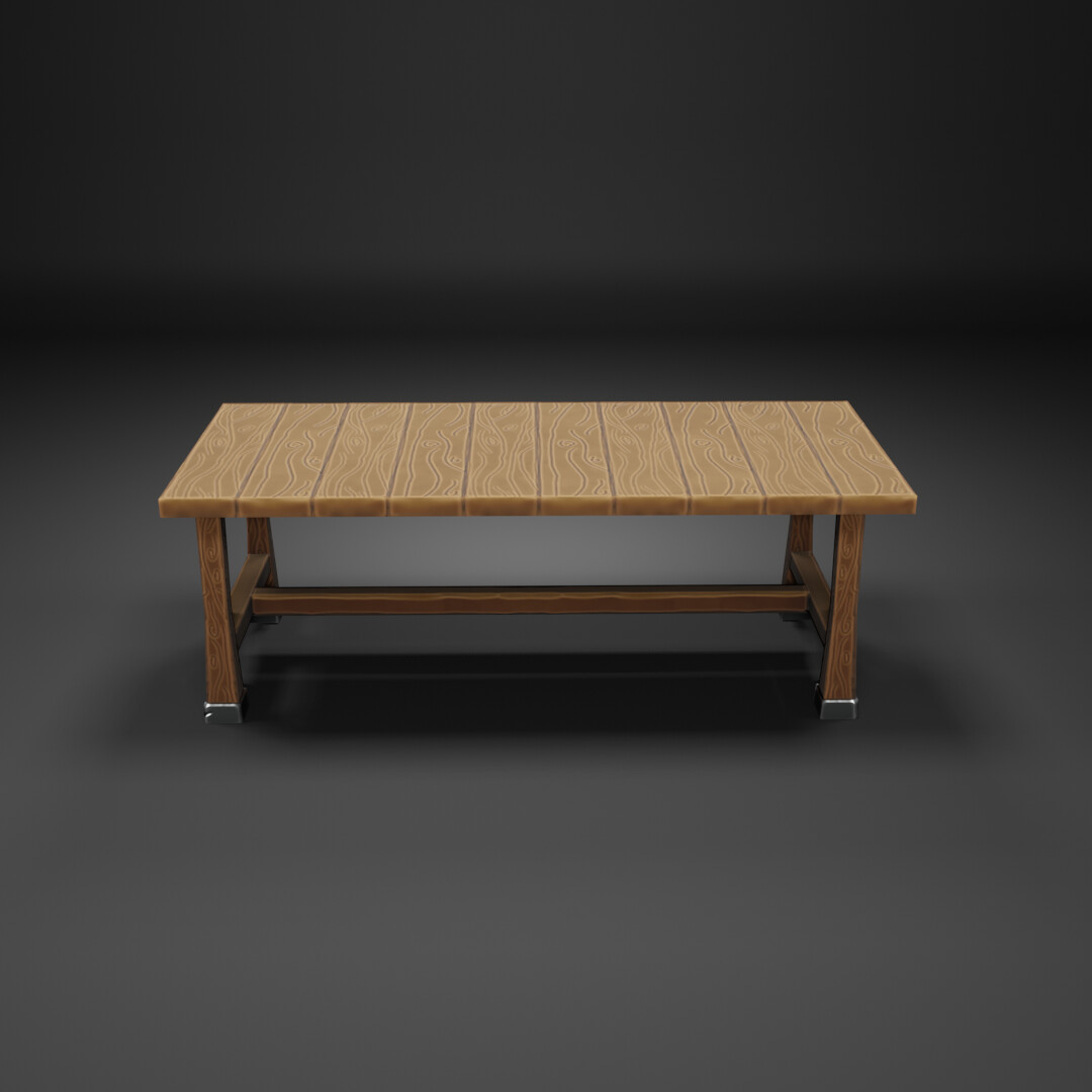 ArtStation - Stylized Wood Table