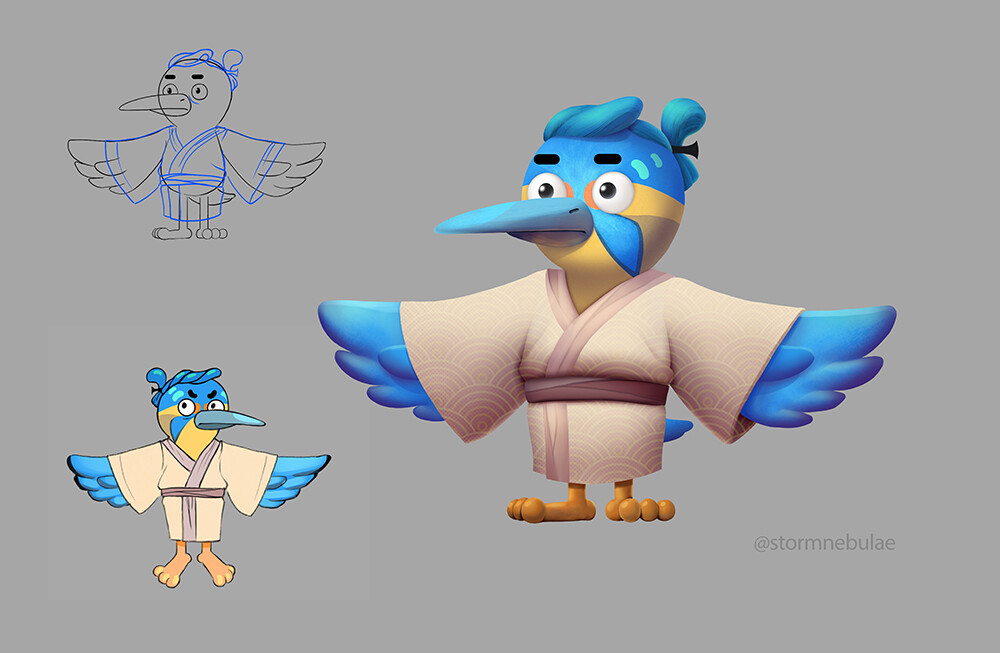 ArtStation - character design / Creature Cases - samurai bird