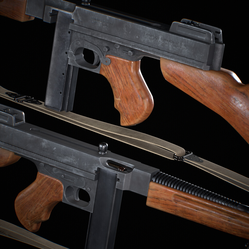 ArtStation - 1928 Thompson Submachine Gun