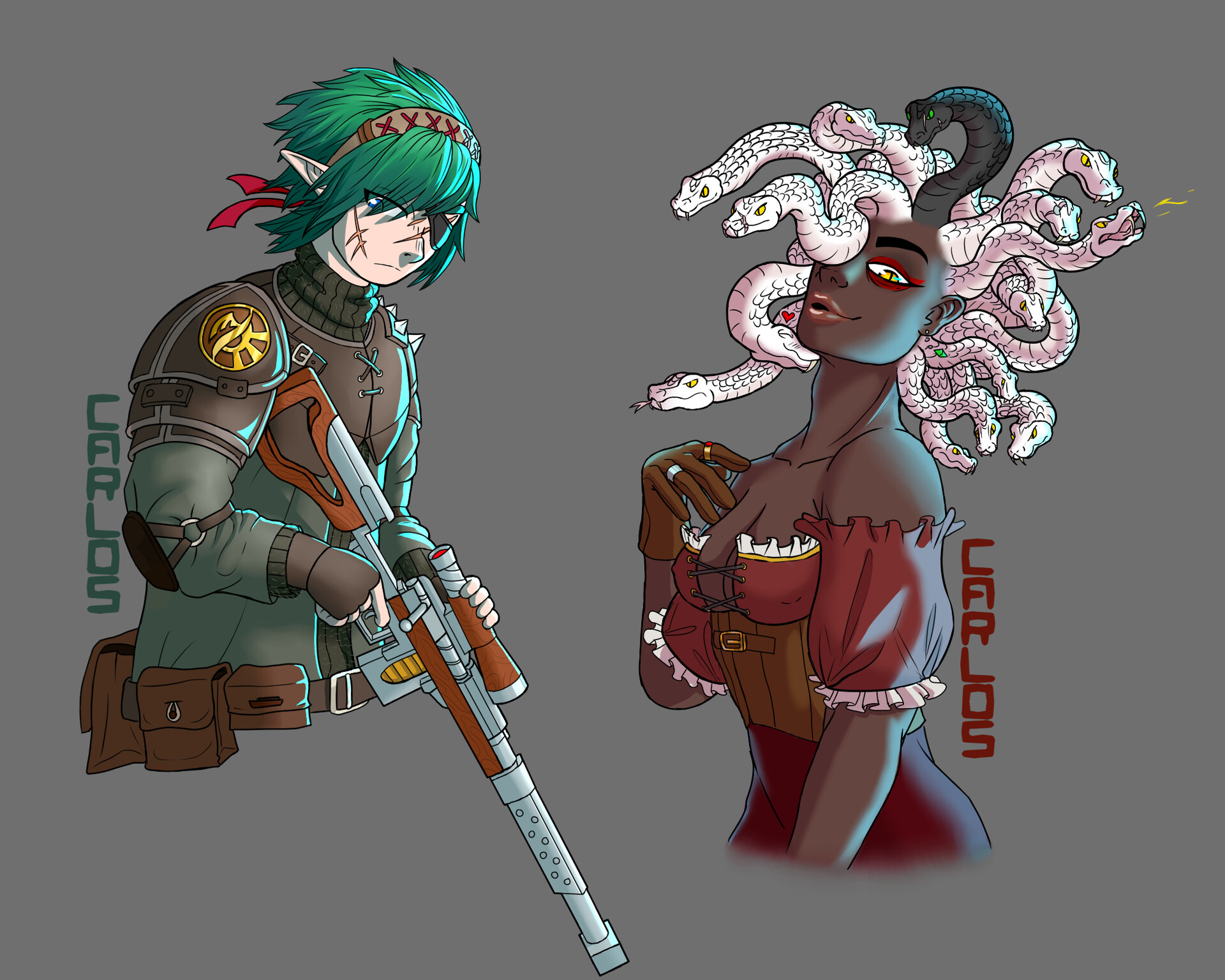 ArtStation - Elf and Gorgon