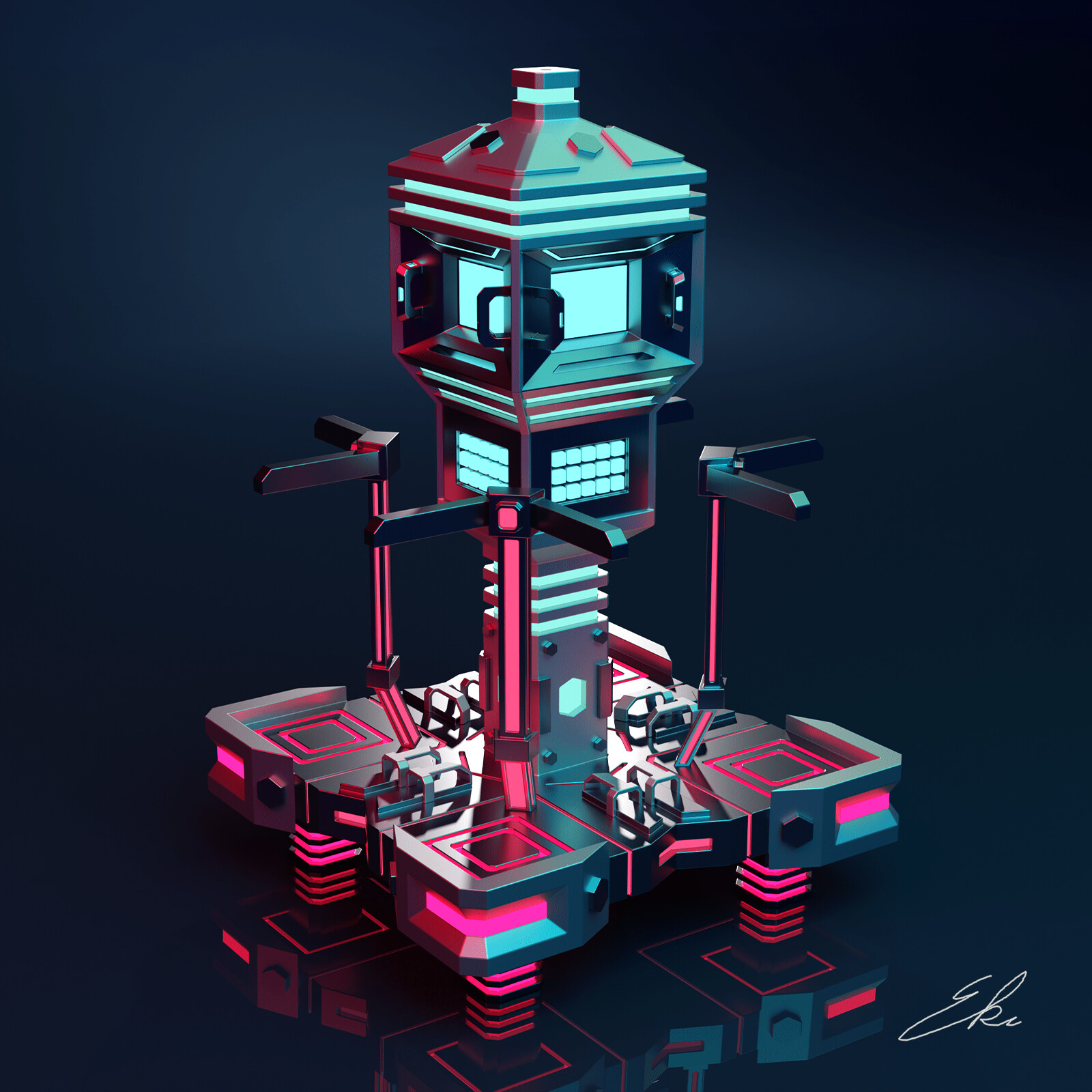 ArtStation - Cyberpunk Video Booth Design