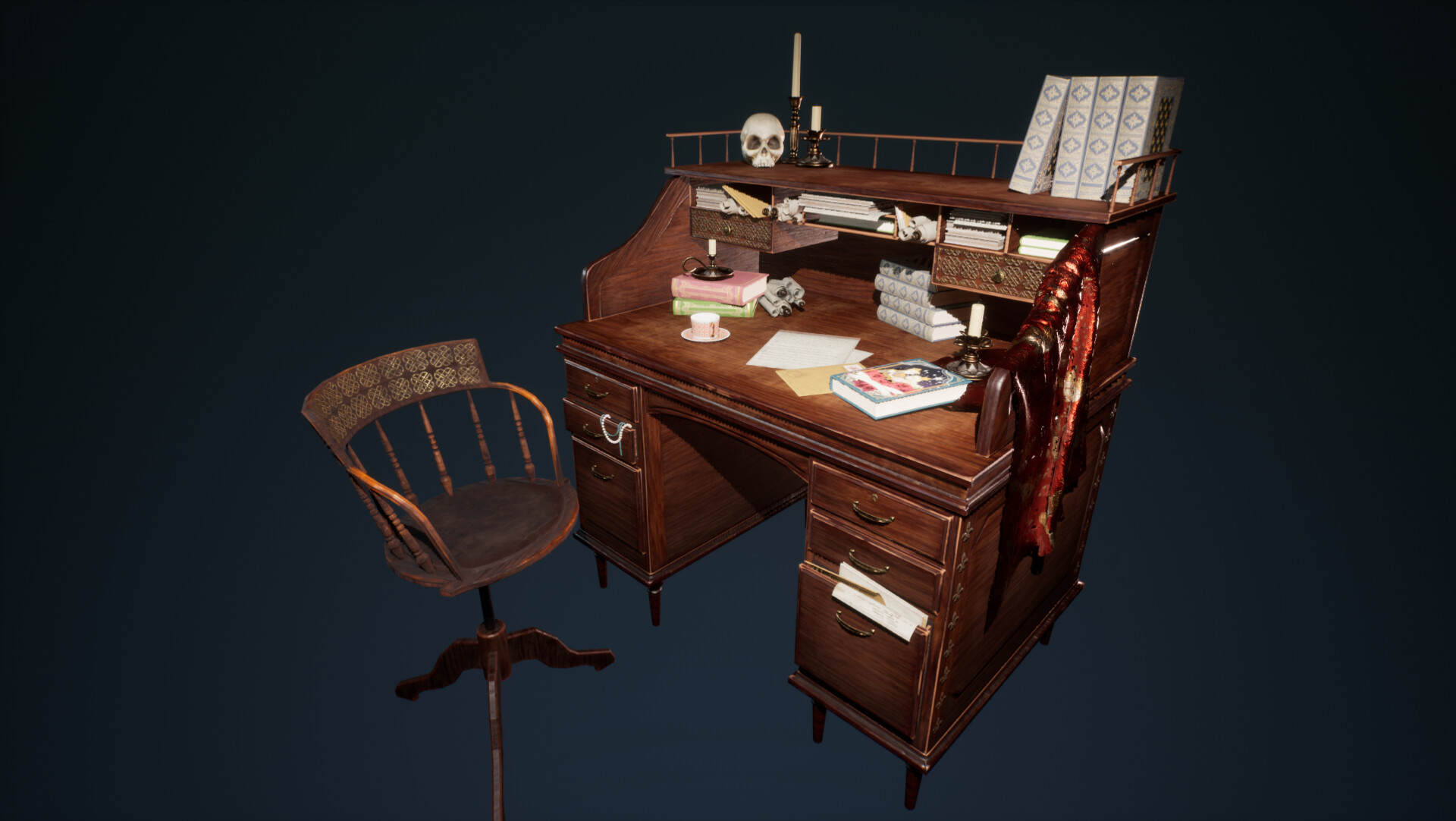 ArtStation - Antique Table and Chair