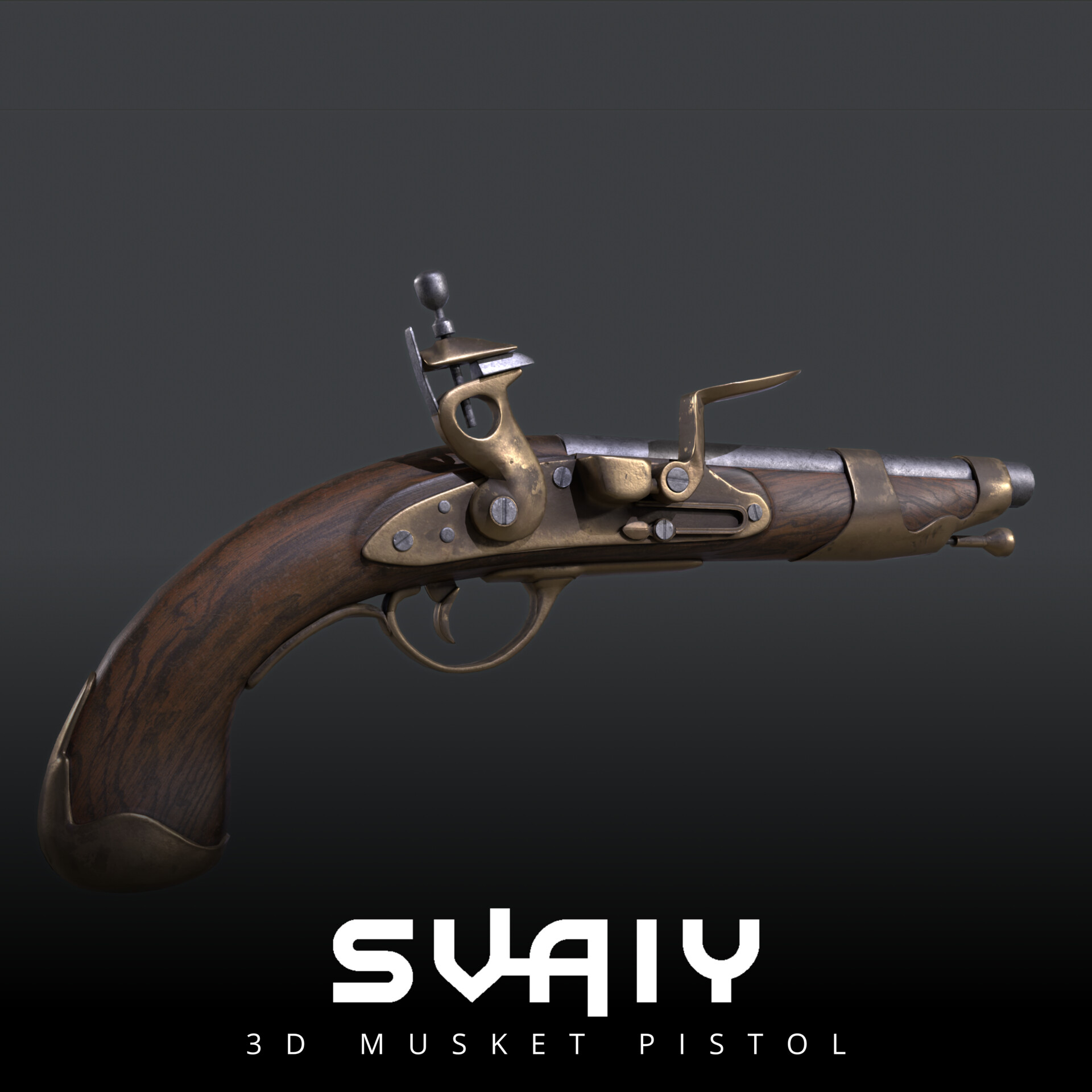 ArtStation - 3D MUSKET PISTOL MODEL