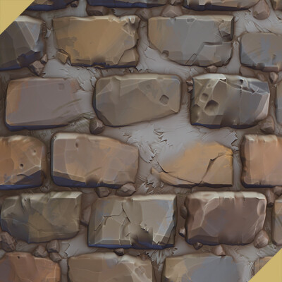ArtStation - Stylized Texture Exploration : Rough Bricks