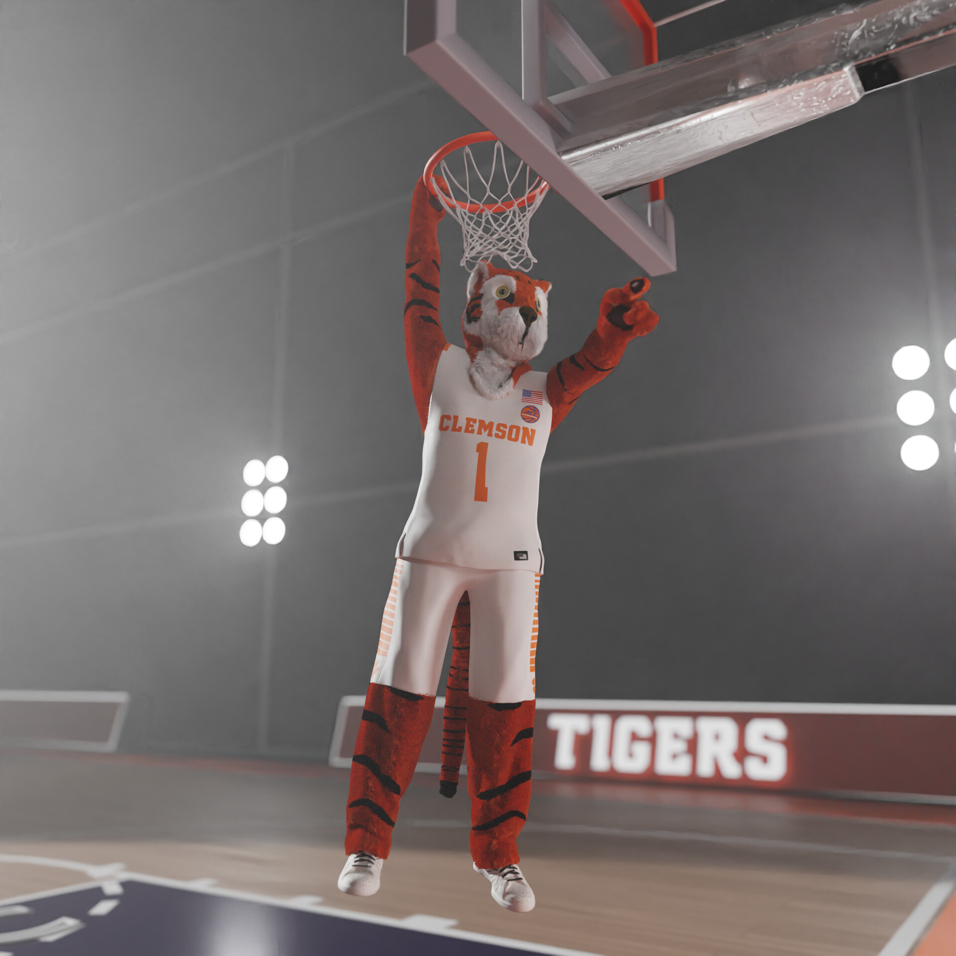 ArtStation - Tiger - Basketball Dunk 3d Animation - Clemson
