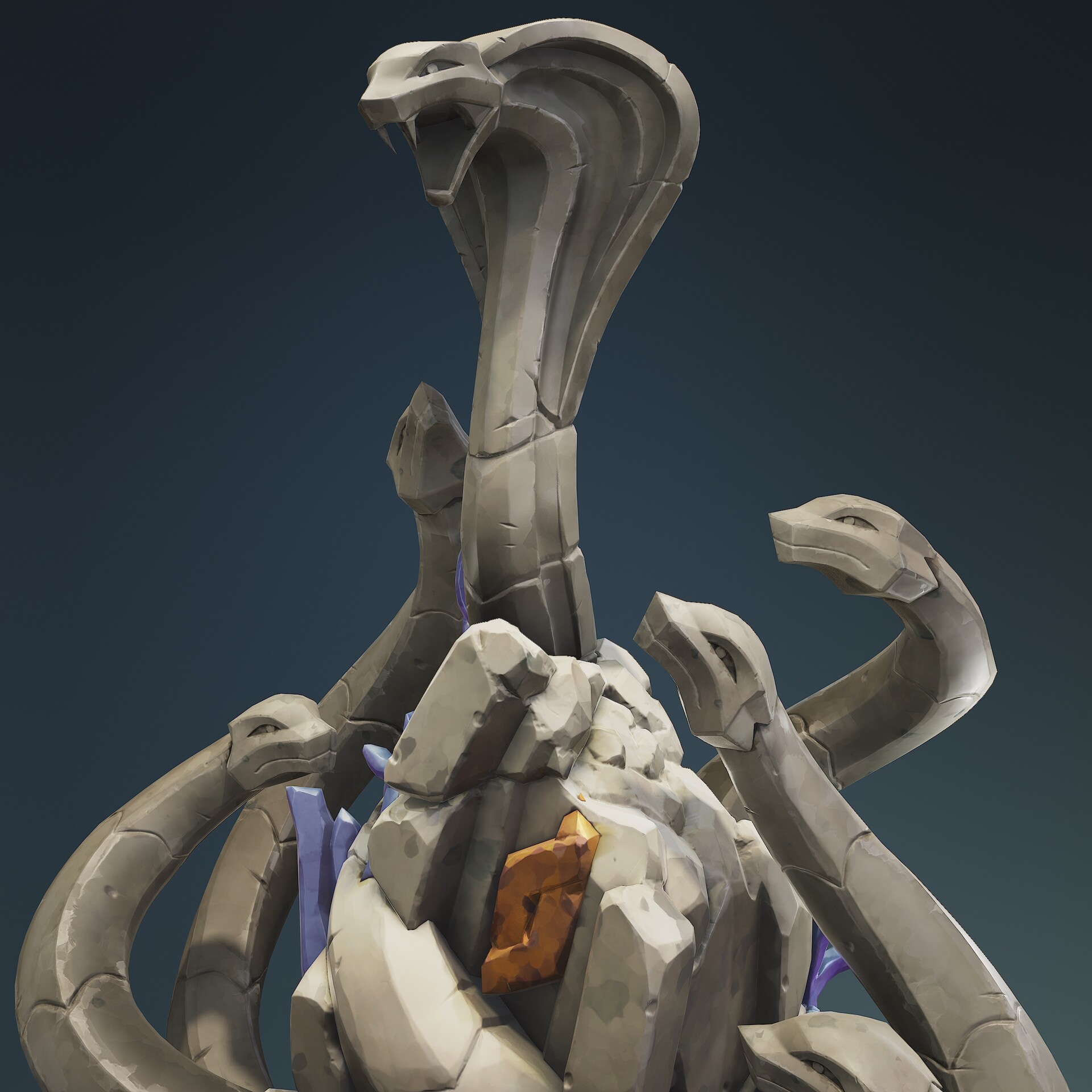 ArtStation - Stylized Snake Statue