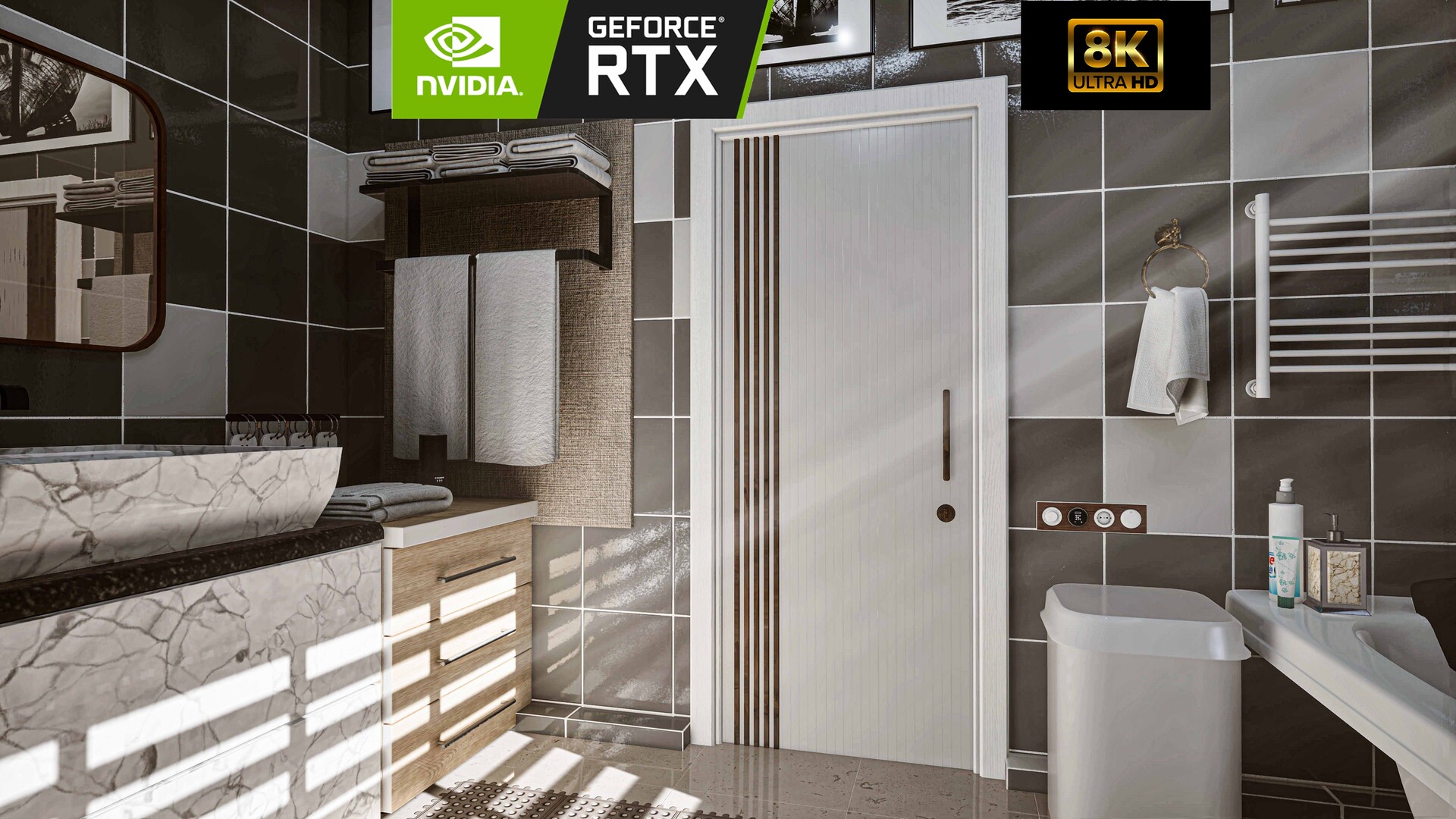ArtStation - First bathroom project - but in 8k 60 fps! | UE5 RTX Real-Time render