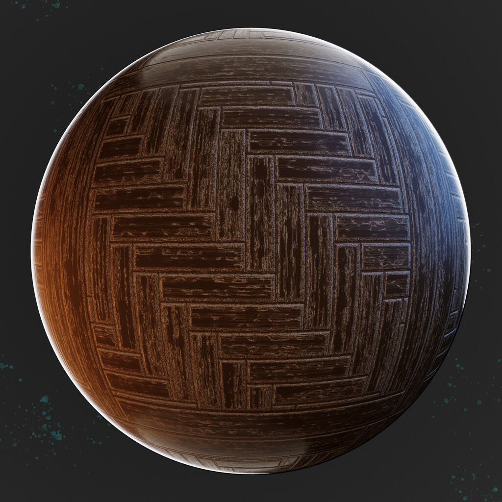 ArtStation - HERRINGBONE WOOD PARQUET - Substance Designer Practice