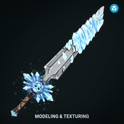 ArtStation - Frozen Cristal Sword - Handpainted LowPoly