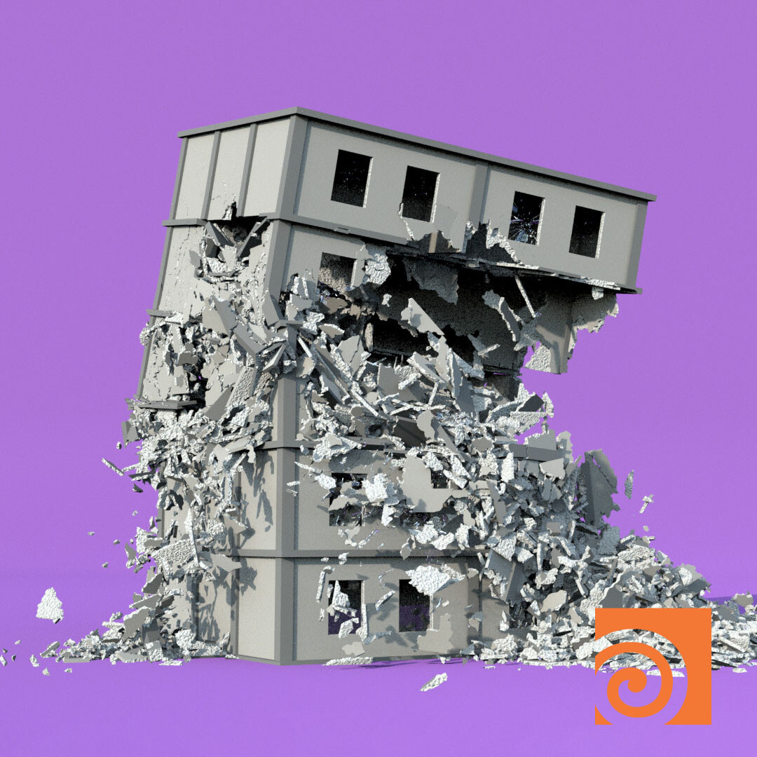 ArtStation - RBD Simulation - Destroy Building