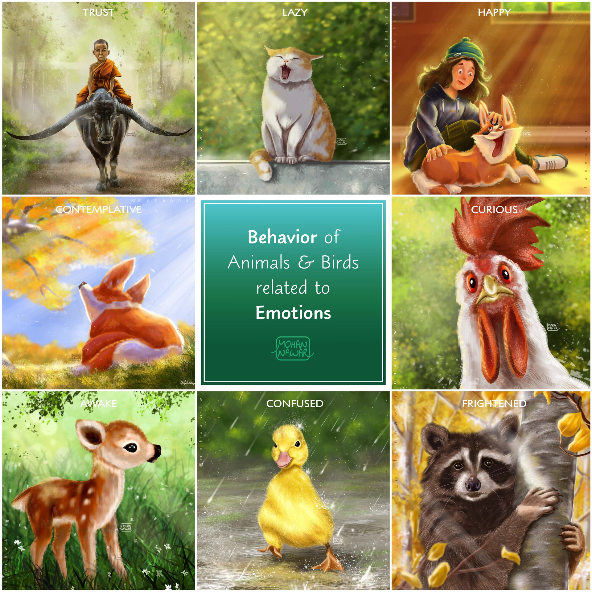 ArtStation - Behavior of Animals & Birds related to emotions
