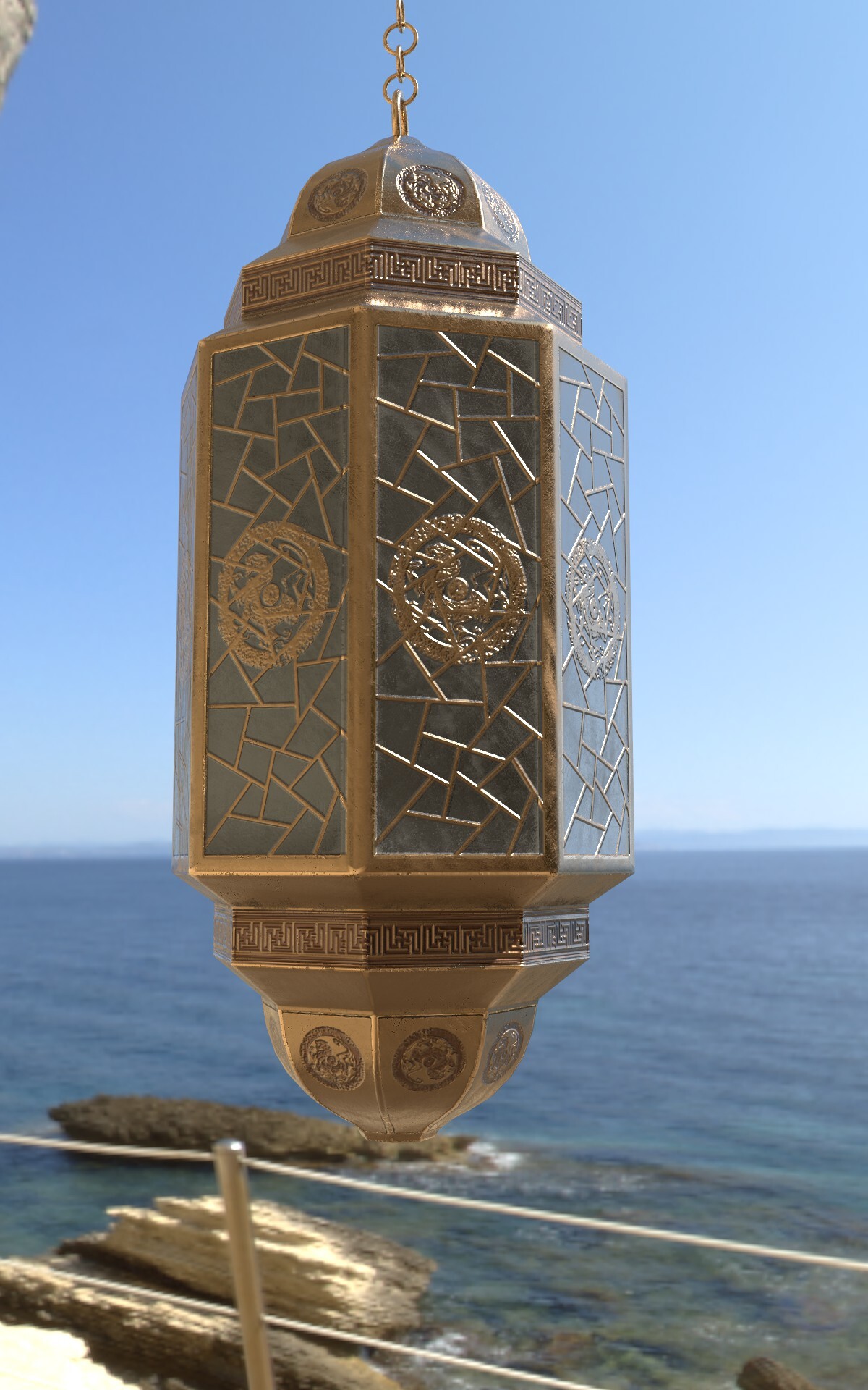 ArtStation - Lantern with my designed tiger pattern