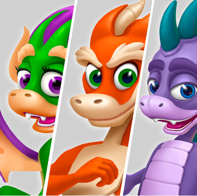 ArtStation - Dragons. Casual game characters