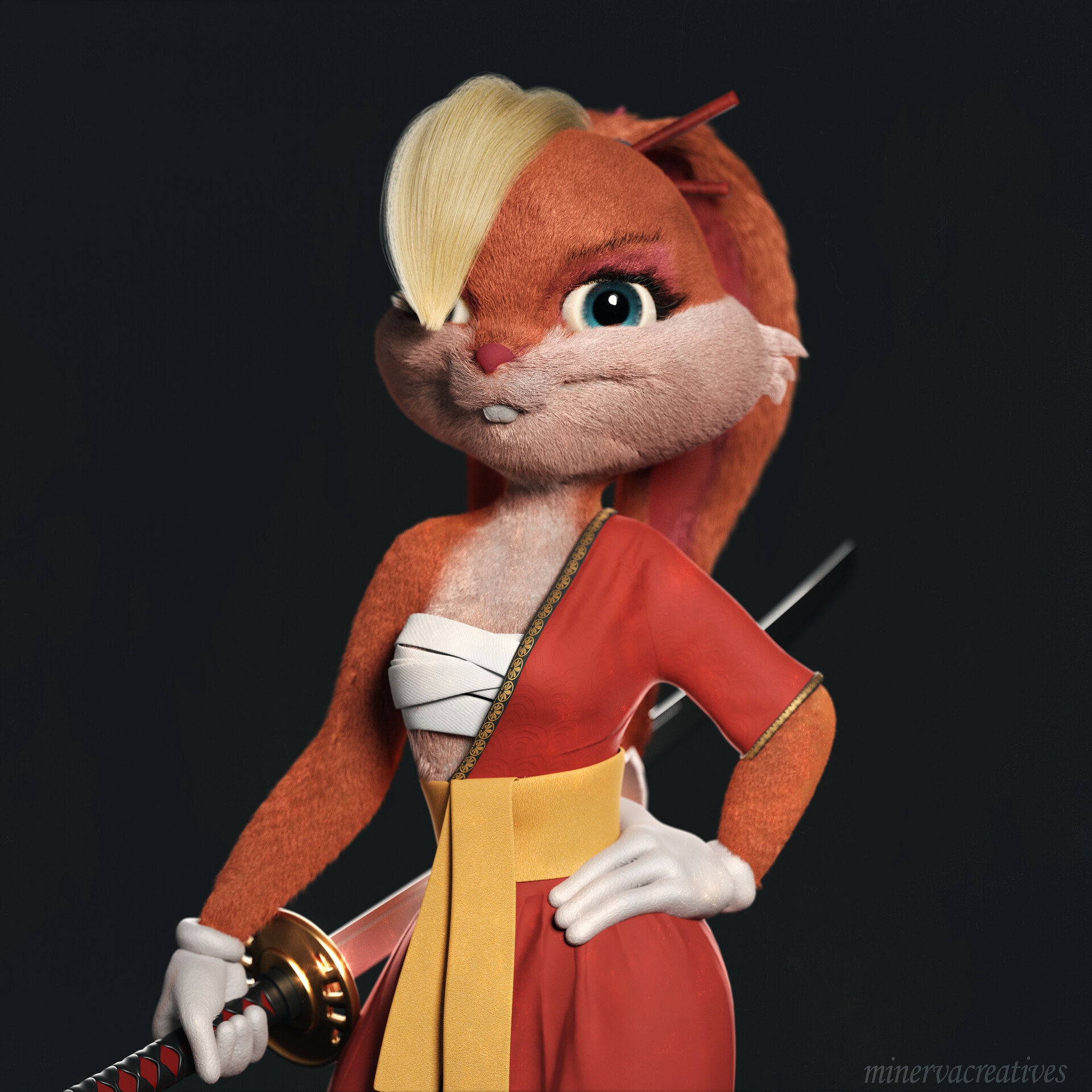 ArtStation - "Don't call me a doll. I wield a katana"