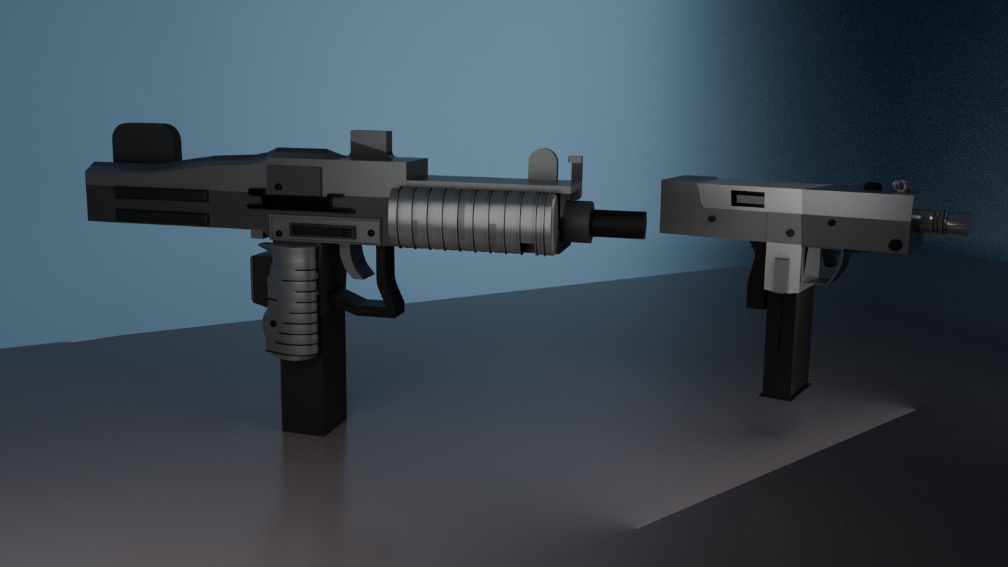 ArtStation - UZII and VMC9-101 futuristic guns