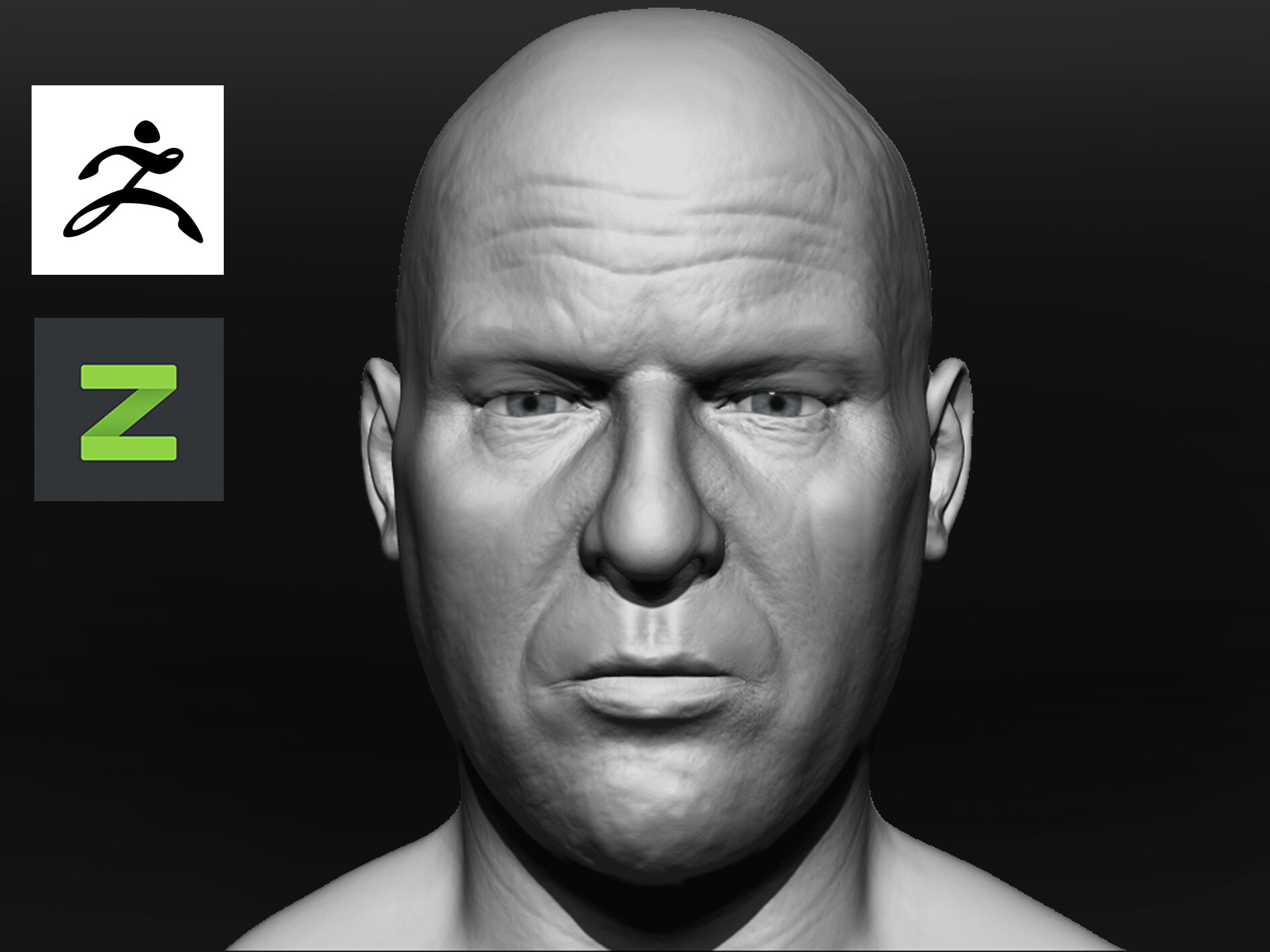 ArtStation - Hank Schrader Likeness Bust Wip