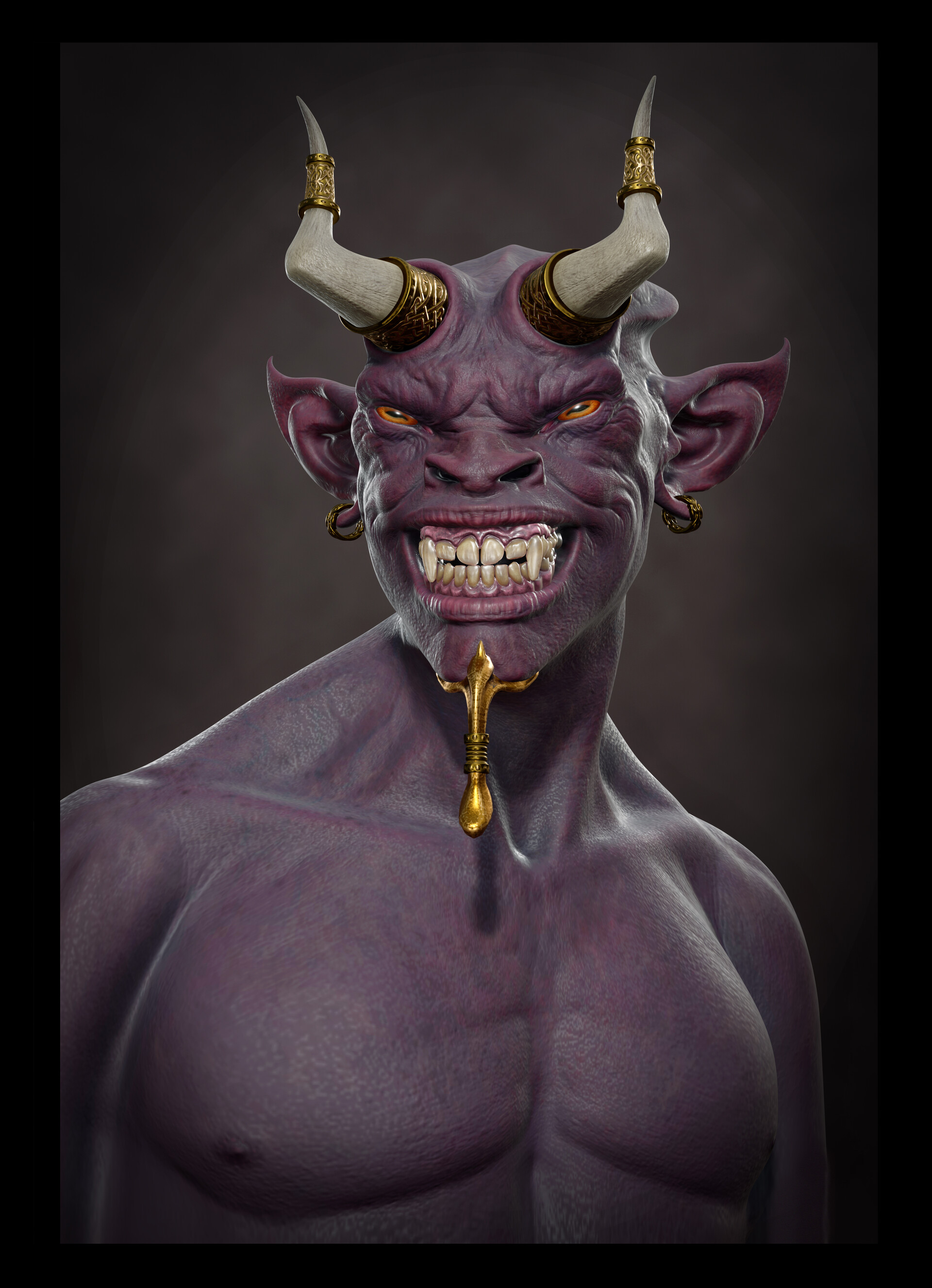 ArtStation - Demon character bust