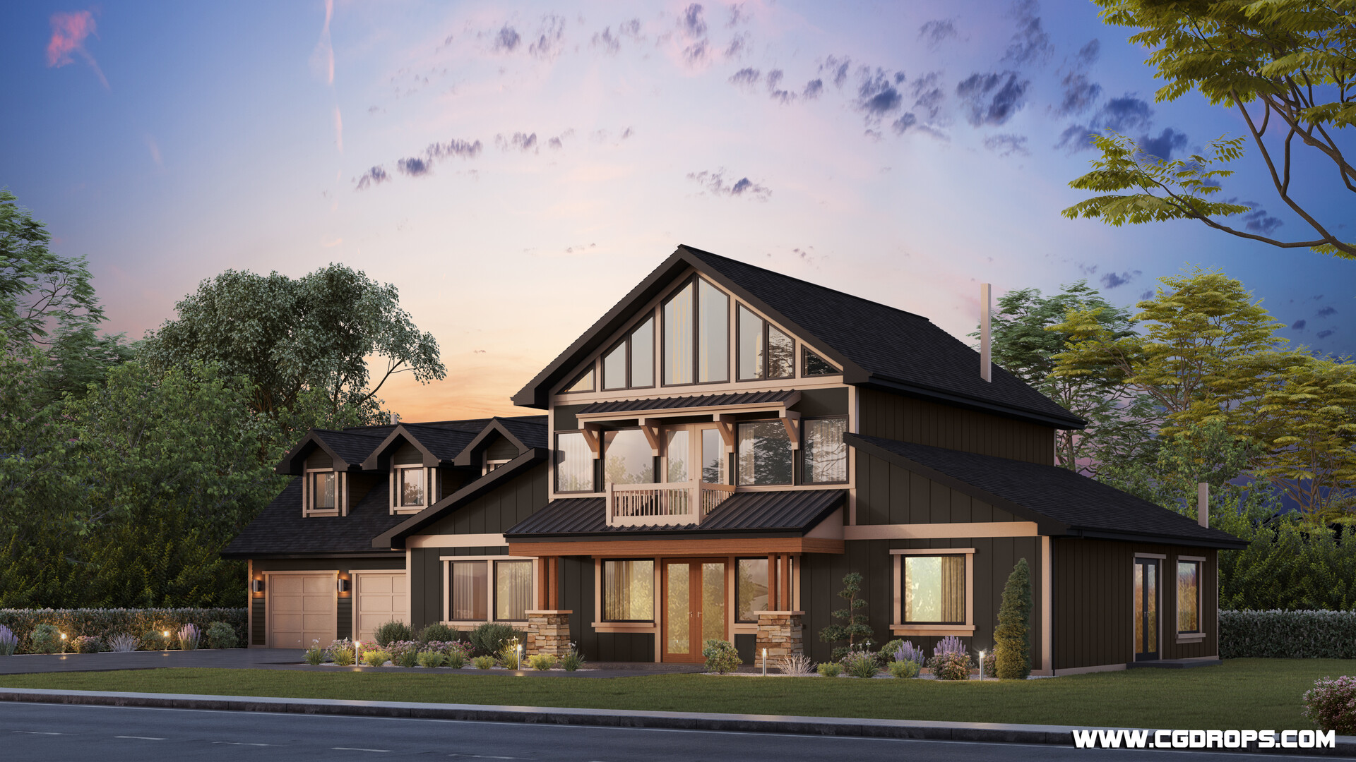 ArtStation - Stunning Visualization Images of Duplex Exterior, Living Area, and Bedroom Architecture