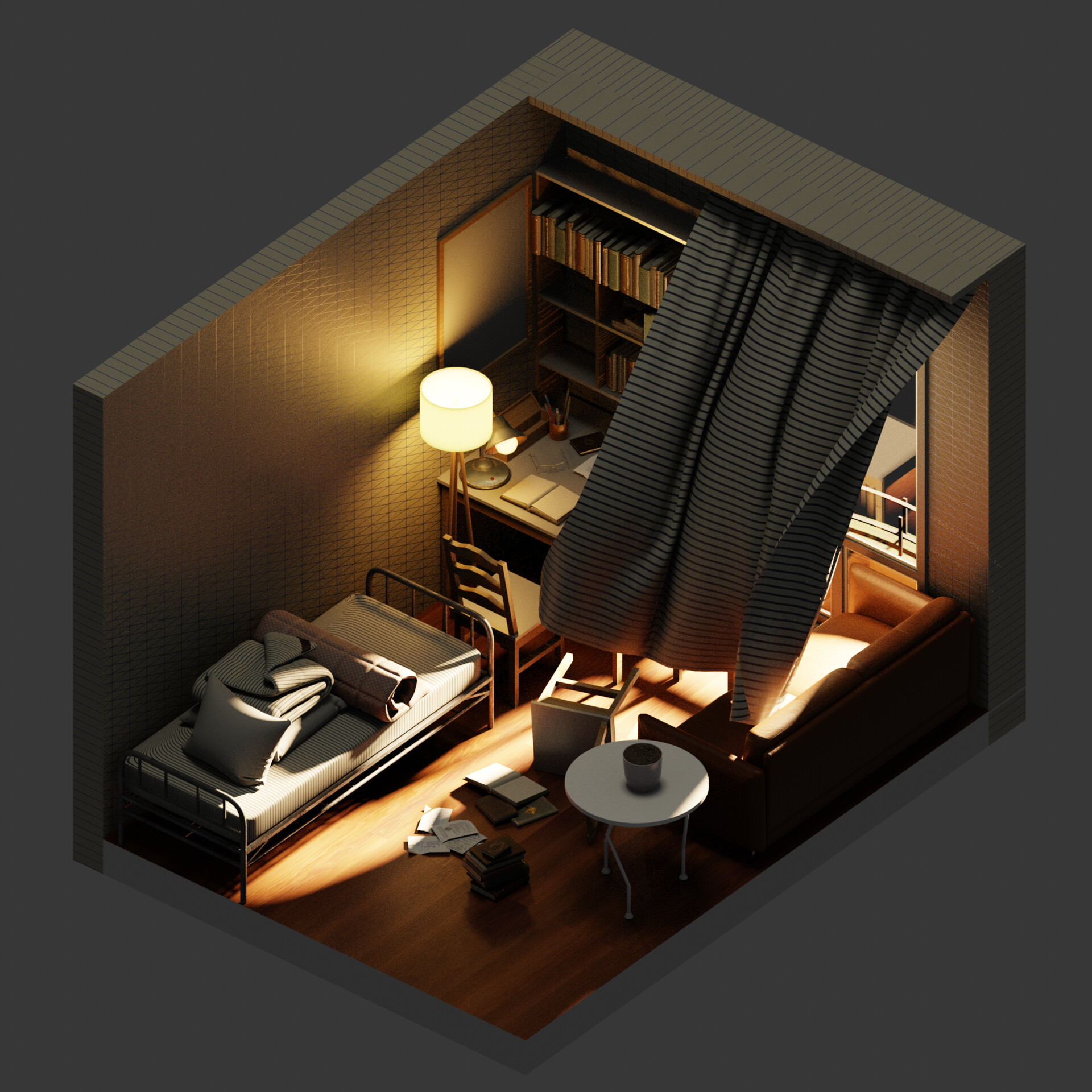 ArtStation - Isometric Bedroom