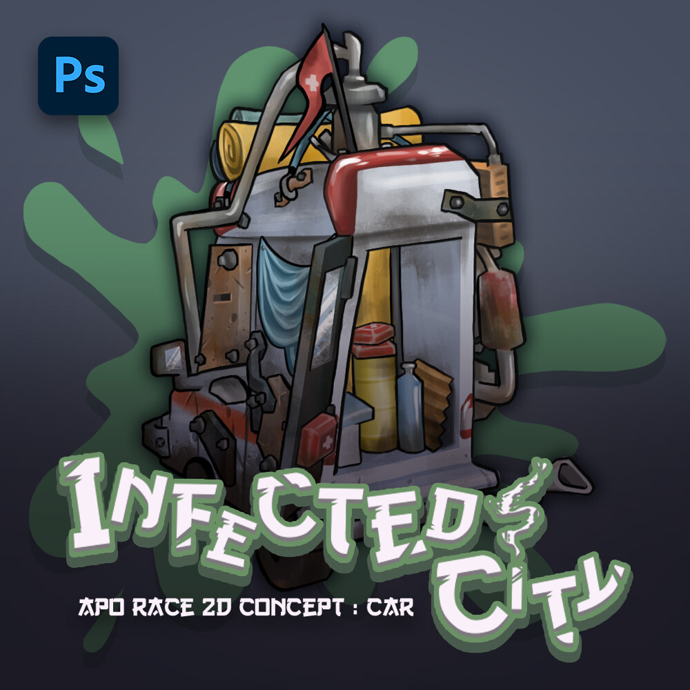 ArtStation - 2D Concept Art | Post-Apocalyptic Japanese Ambulance