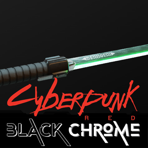 ArtStation - Cyberpunk Red - Black Chrome : Kendachi Mono-Katana