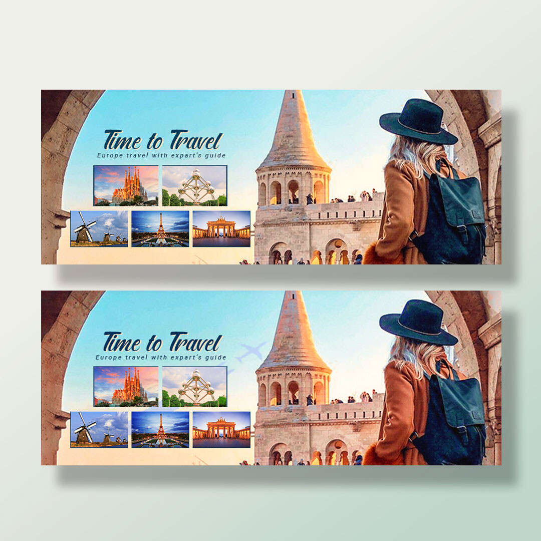 ArtStation - Travel Banner Design for an Europe Travel Agency