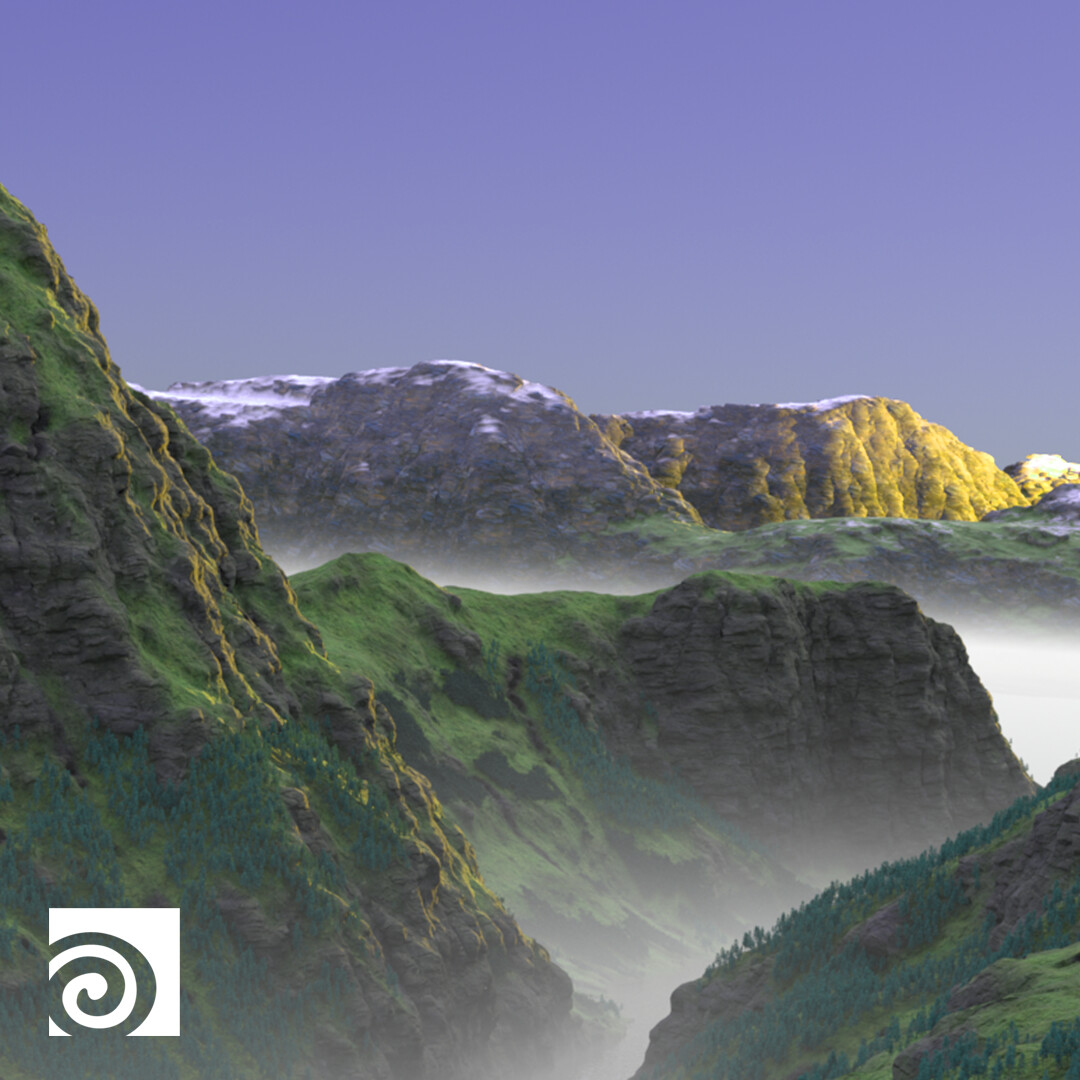 ArtStation - Houdini Generated & Rendered Landscape