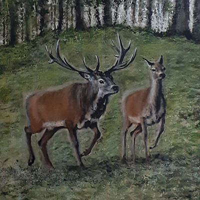 ArtStation - Deer Frolicking