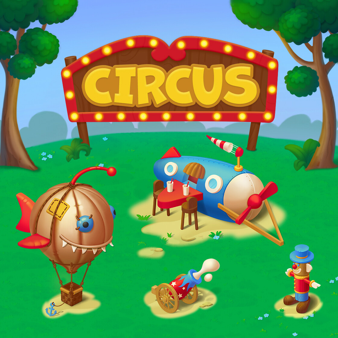 ArtStation - Isometric game objects 'Circus'