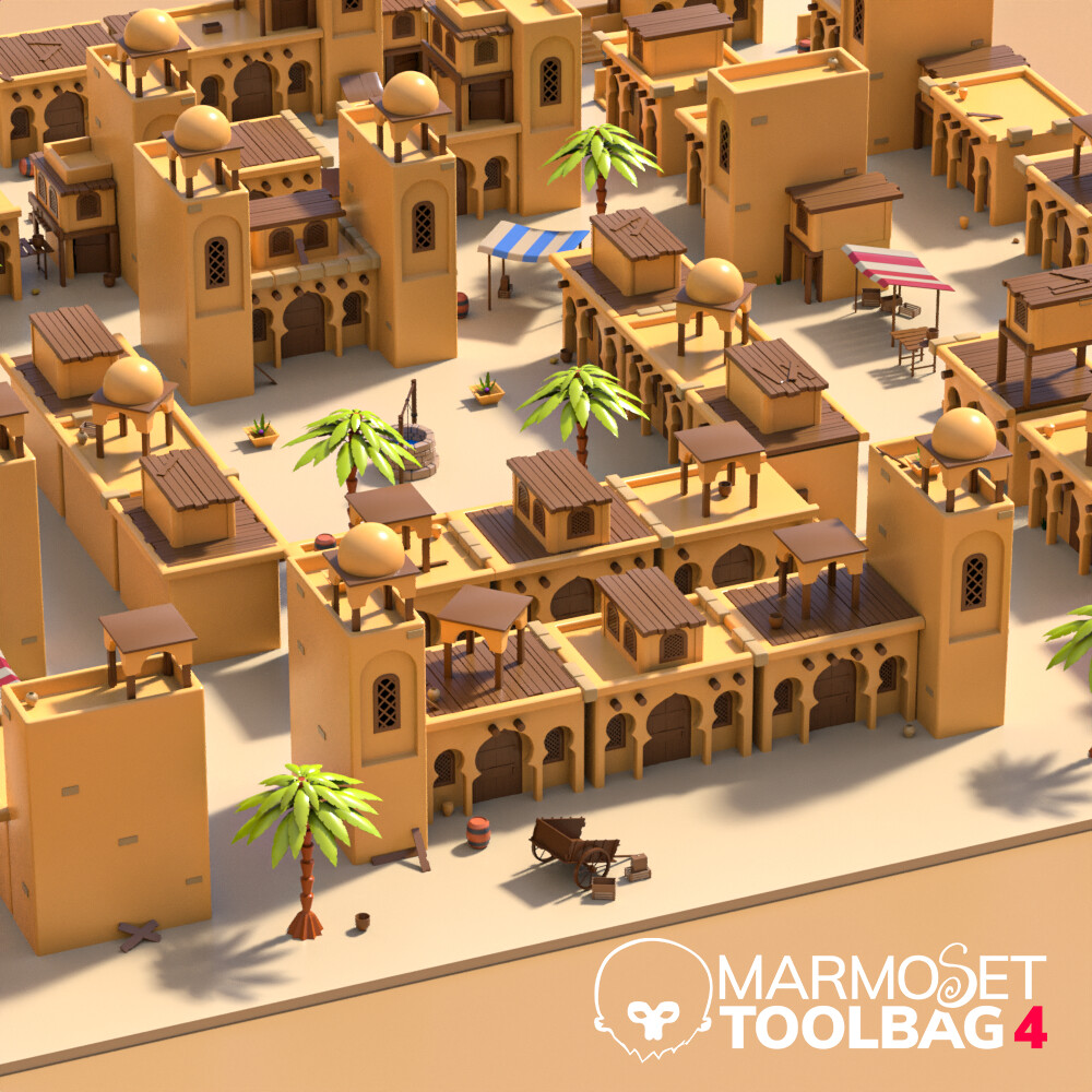 ArtStation - An isometric village in the desert